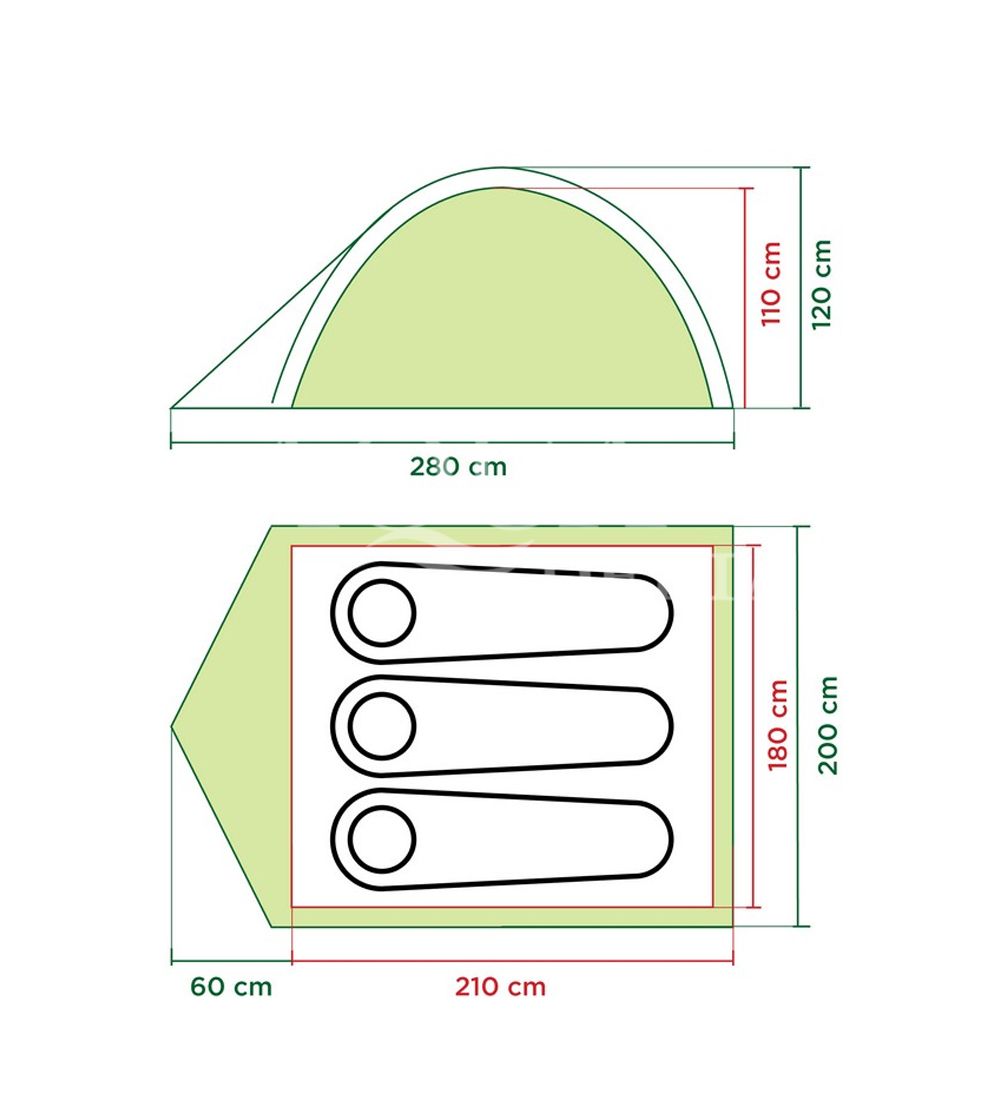 Carpa Igloo Darwin 3 Coleman - Tienda de Outdoor, Montañismo, Náutica, Kayak y Camping